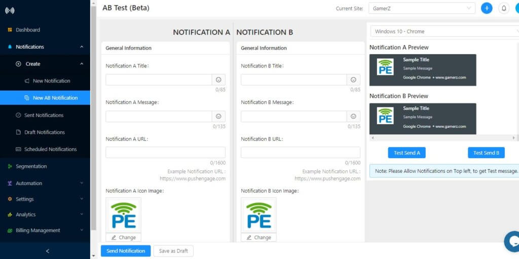 A/B Testing of Notification is live with PushEngage - PushEngage A/B Testing of Notification is live with PushEngage - PushEngage